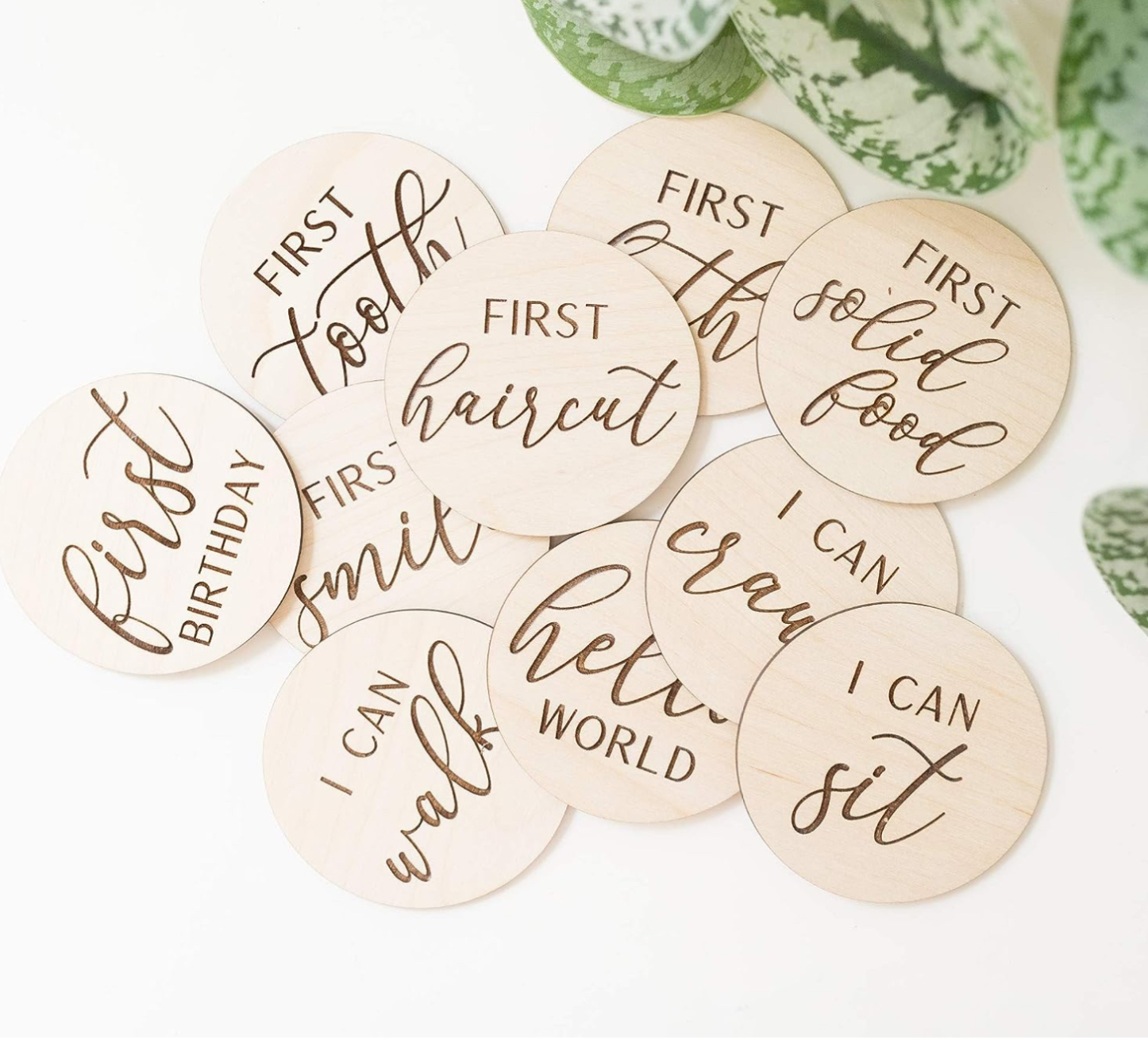 Baby First Milestone Handcrafted Wooden Cards - Custom Hub Zone